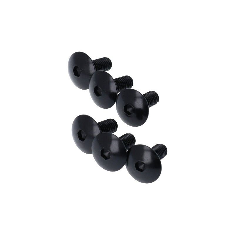 Bolts set M6X15 Aluminium Black - 6 Pieces - JMPB Parts