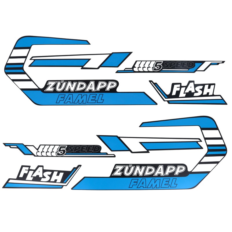 Stickerset Zundapp Famel Flash Blue/Black - JMPB Parts