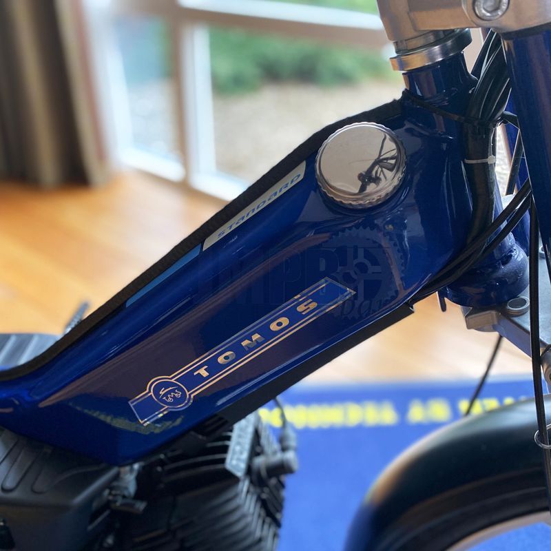 Stickerset Tomos Chrome/Blue 210X35MM - JMPB Parts