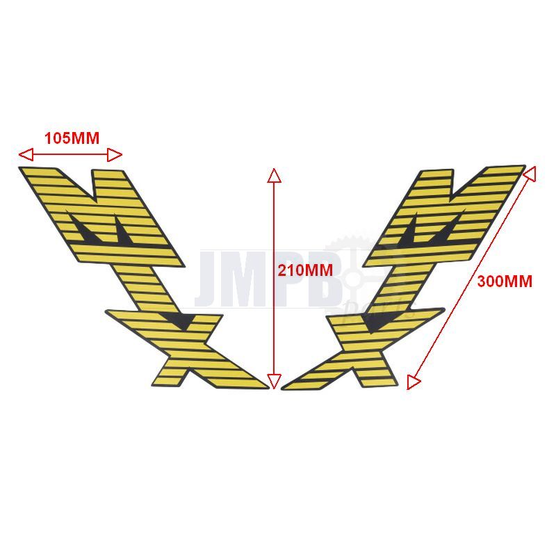Stickerset Tank Honda MTX Yellow/Black - JMPB Parts