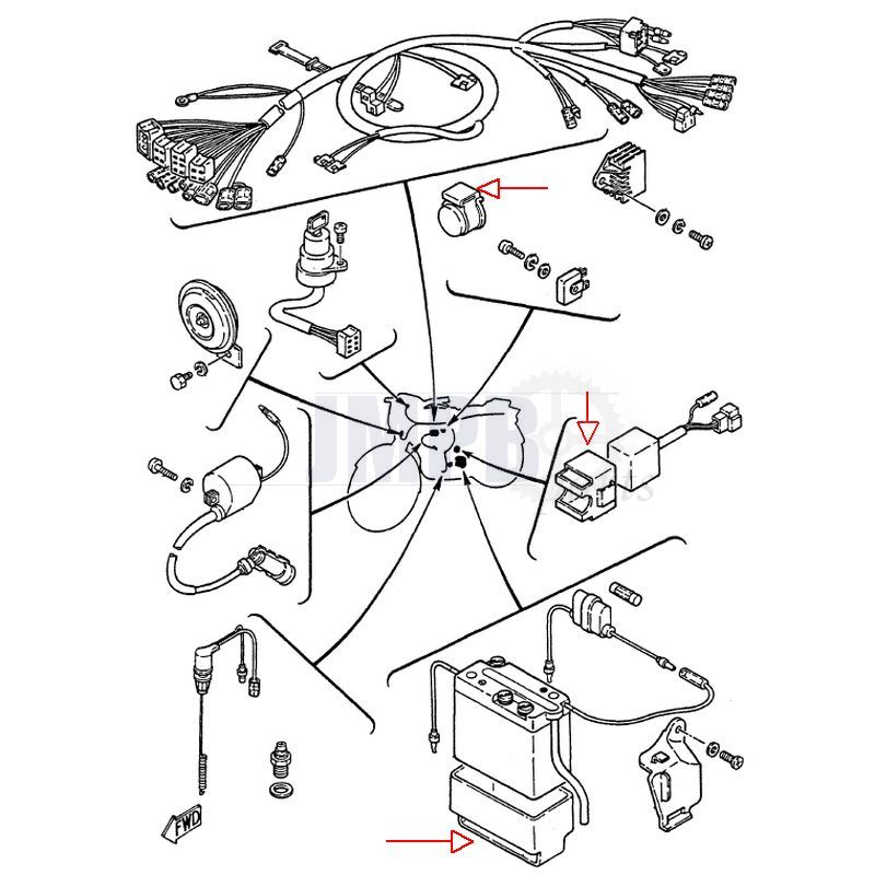 Mounting set Electra Yamaha DT50/80MX - JMPB Parts