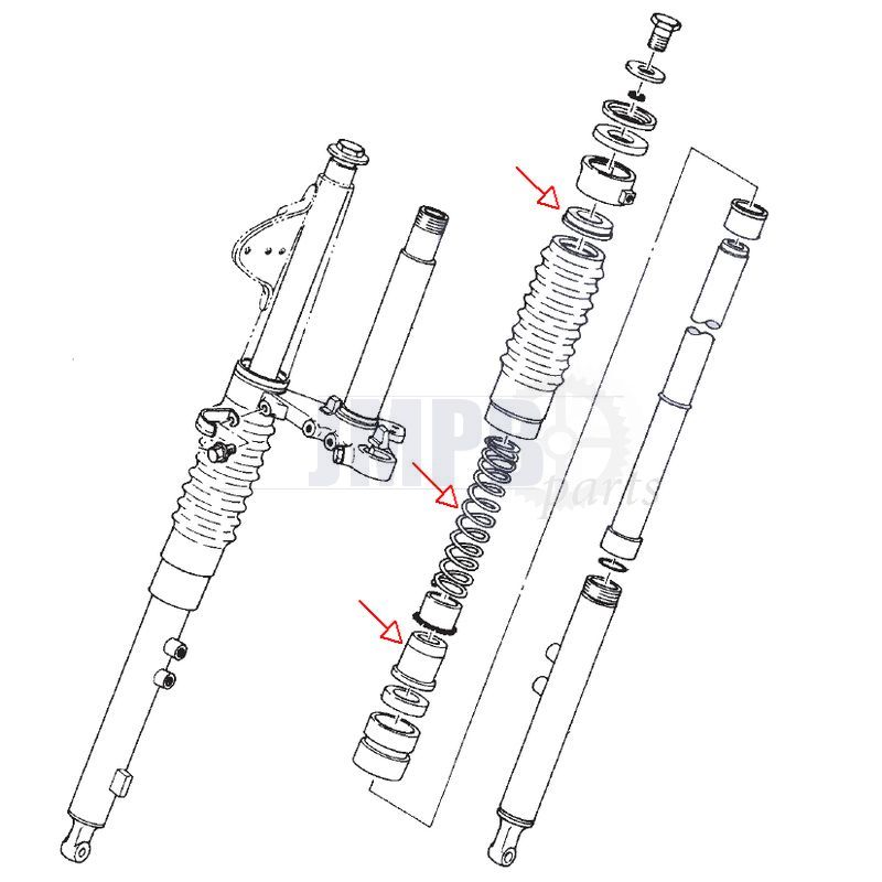 Spring set Front fork Yamaha FS1 until 1979 - JMPB Parts