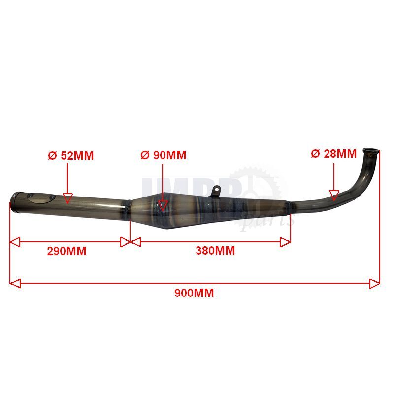 Exhaust Tomos A3/A35 Bullet EVO-1 28MM Blank - JMPB Parts