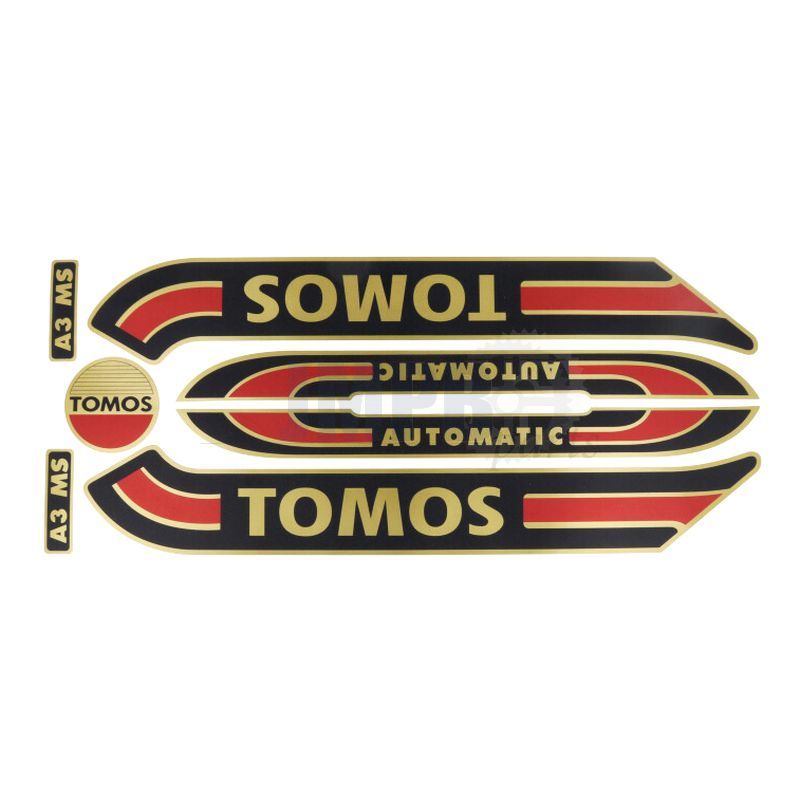 Stickerset Tomos A3 Old Model Gold/Red - JMPB Parts