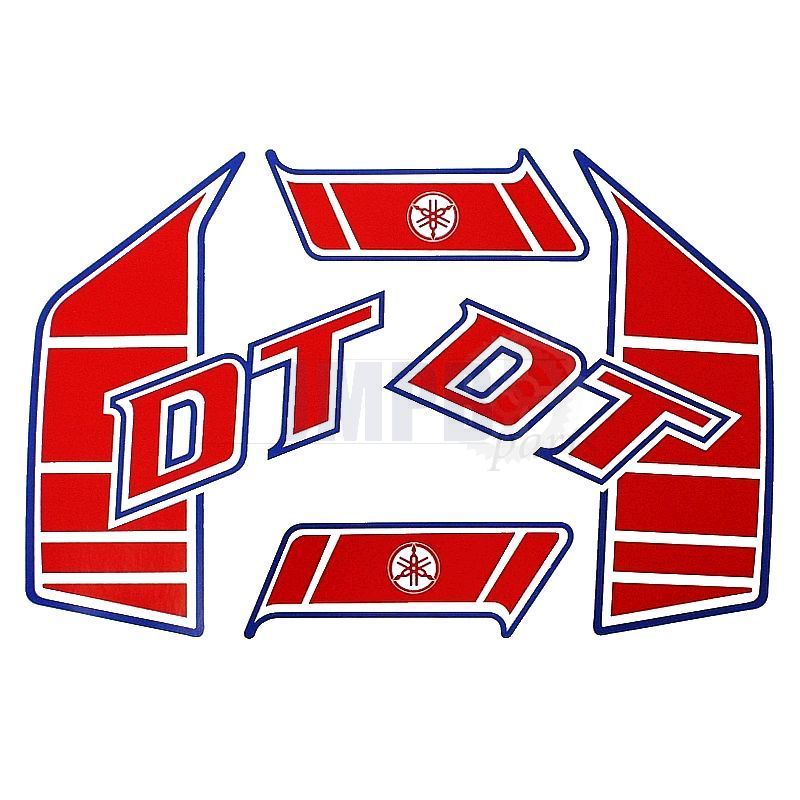 Tank stickers Yamaha DT Remake Red/Blue - JMPB Parts