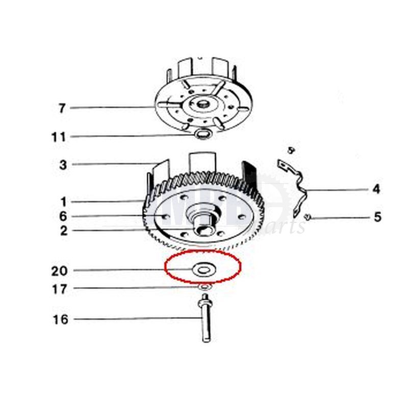 Shimring Behind Clutchhousing Kreidler - JMPB Parts