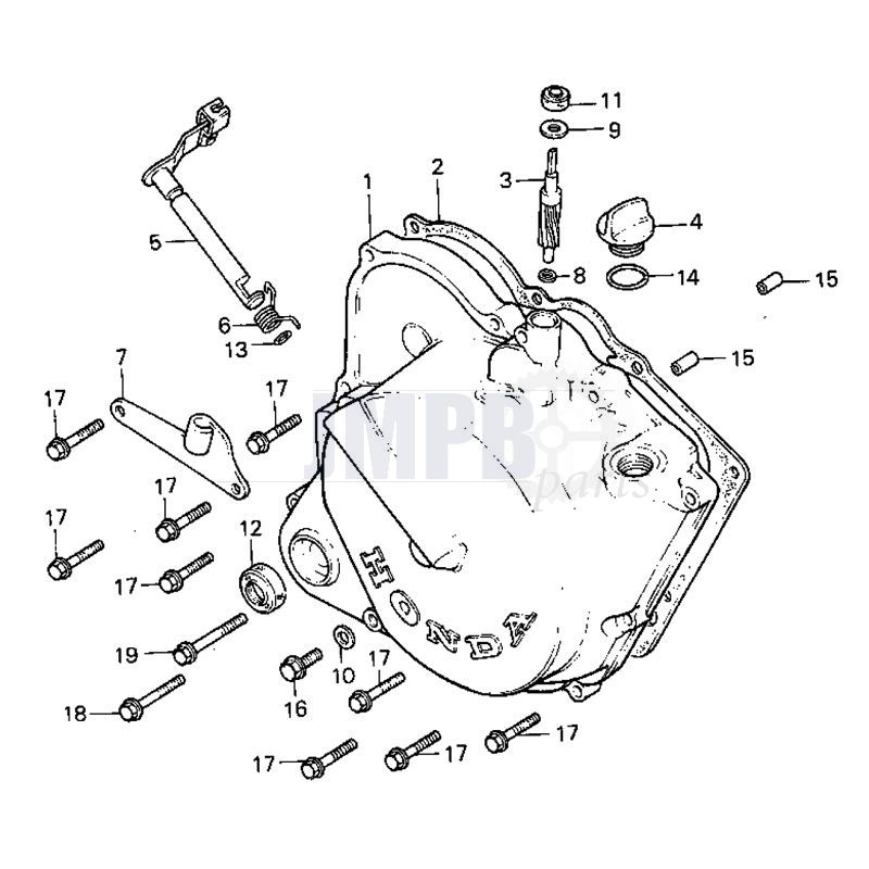 Exploded View Honda MB50 - Clutch Lid - JMPB Parts
