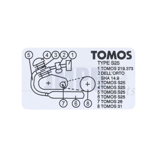 Model Identification Sticker Tomos S25 - JMPB Parts