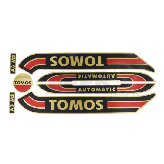 Stickerset Tomos A3 Old Model Gold/Red - JMPB Parts