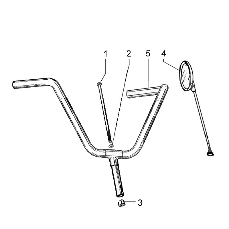 Exploded view drawing Handlebar Vespa Ciao - JMPB Parts