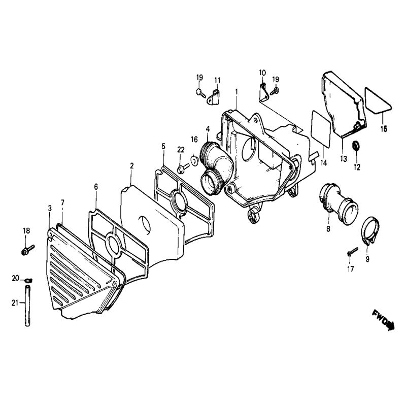Exploded View Airfilter Honda MB50 - JMPB Parts