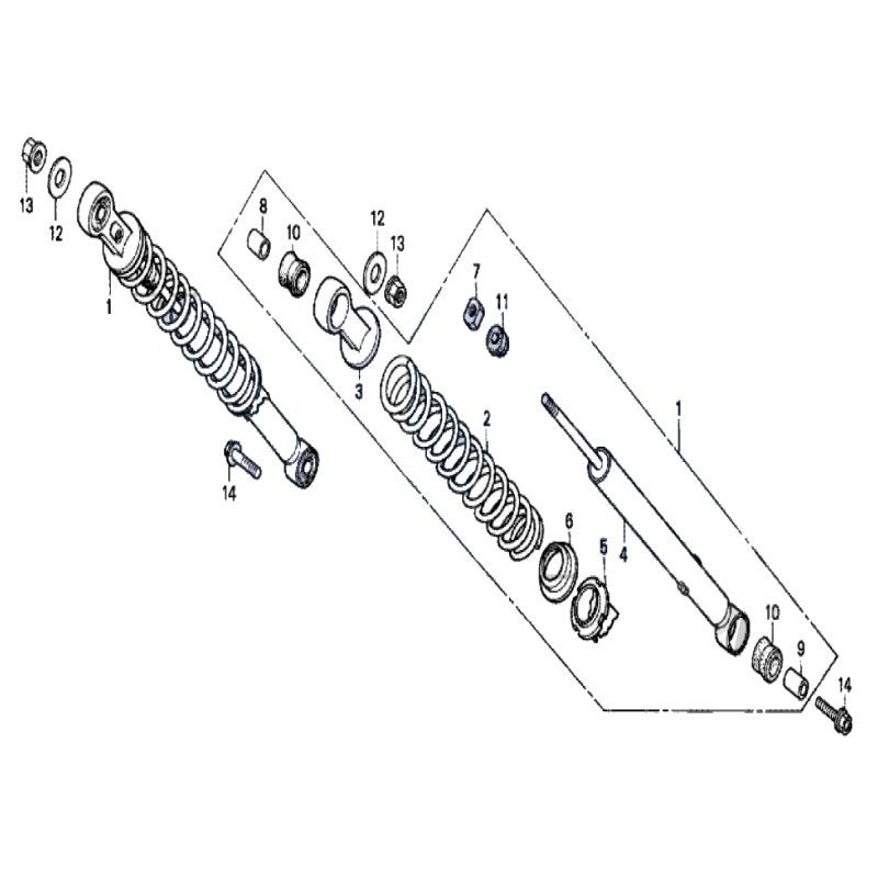 Technical drawings Honda MT50 | Shock absorbers - JMPB Parts