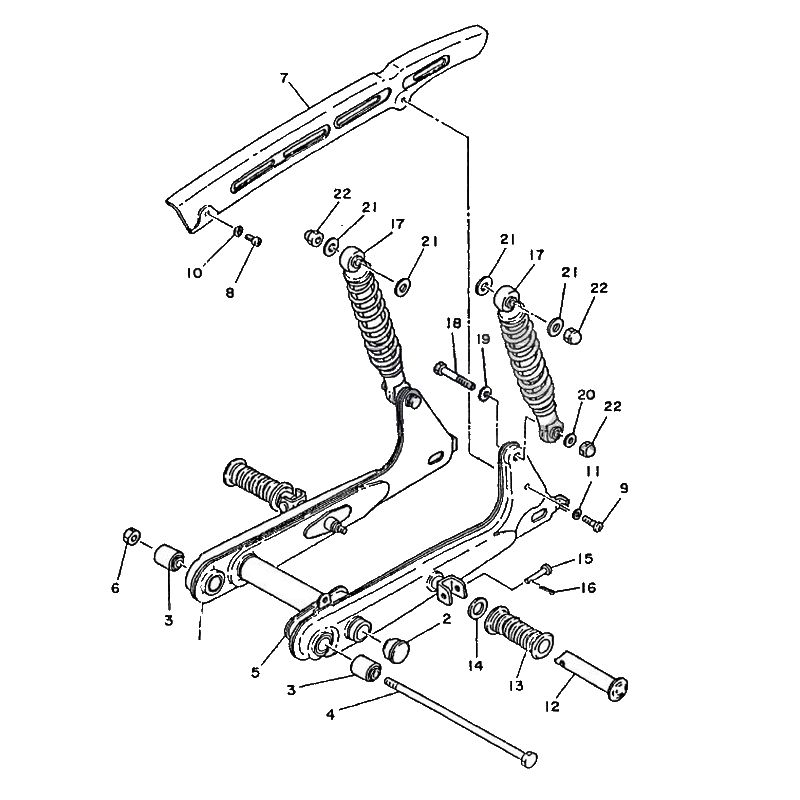 Parts ordered through drawing Yamaha FS1 2RU | Swingarm - JMPB Parts