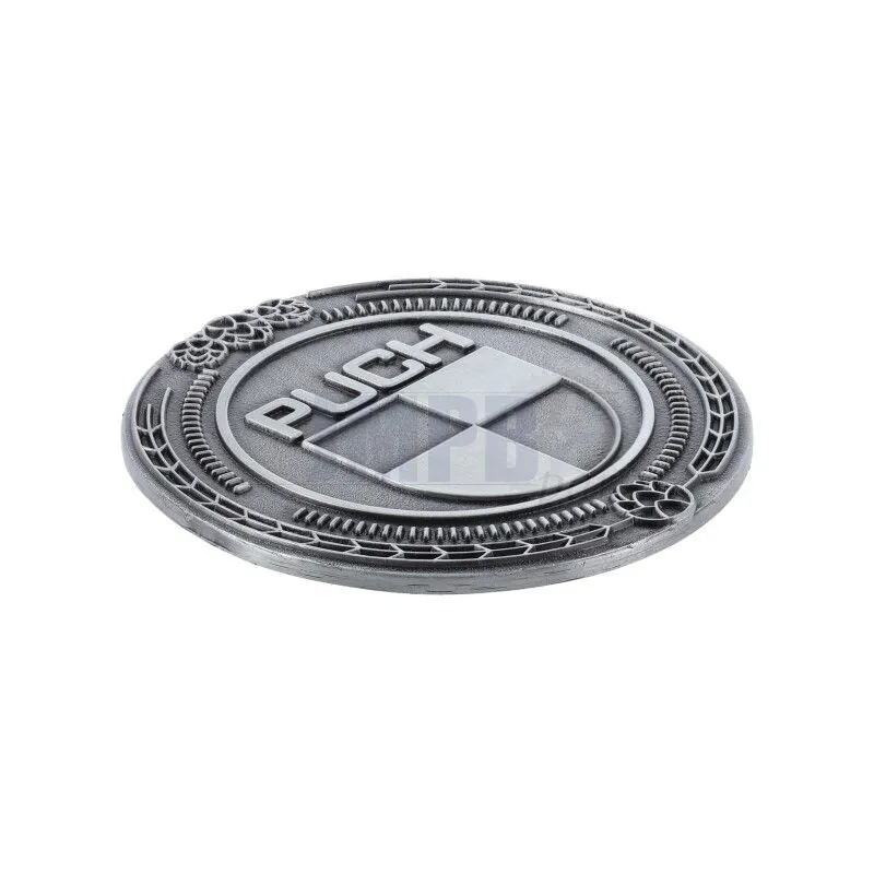 Puch Logo Emblem Sticker Puch Logo Metal Silver 47MM JMPB Parts